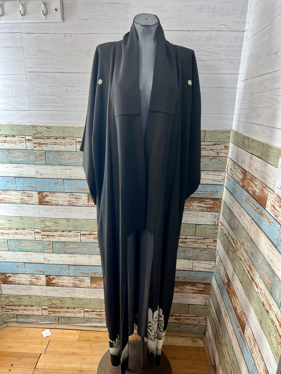 40’s Black Japanese Kimono Robe – Hamlets Vintage